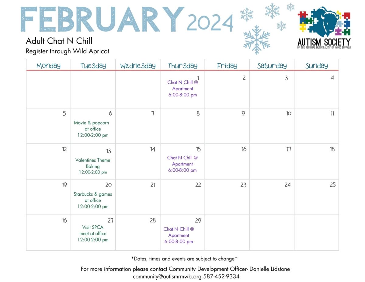 Adult Social Program – Autism RMWB